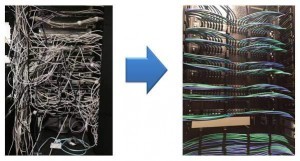 Comms room cabinet organisation | Tidying a comms room data Cabinet