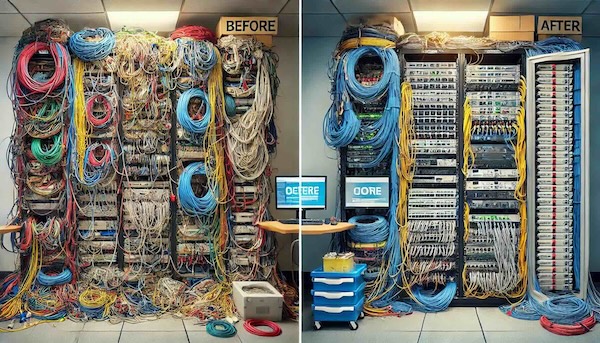Messy Communications Cabinets | Data Cabling Best Practices